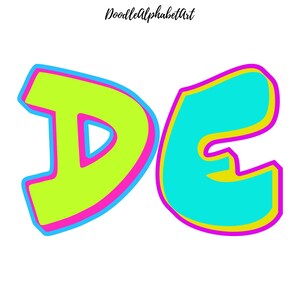 Funky Graffiti Alphabet PNG Bundle: Colorful Letters (digital Download ...