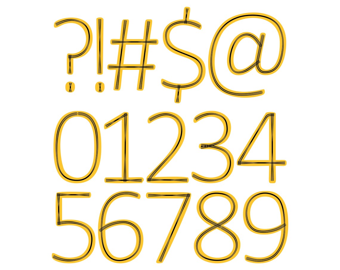 Boho Rainbow Digital Doodle Alphabet Scribble PNG in 5 Colors - Etsy