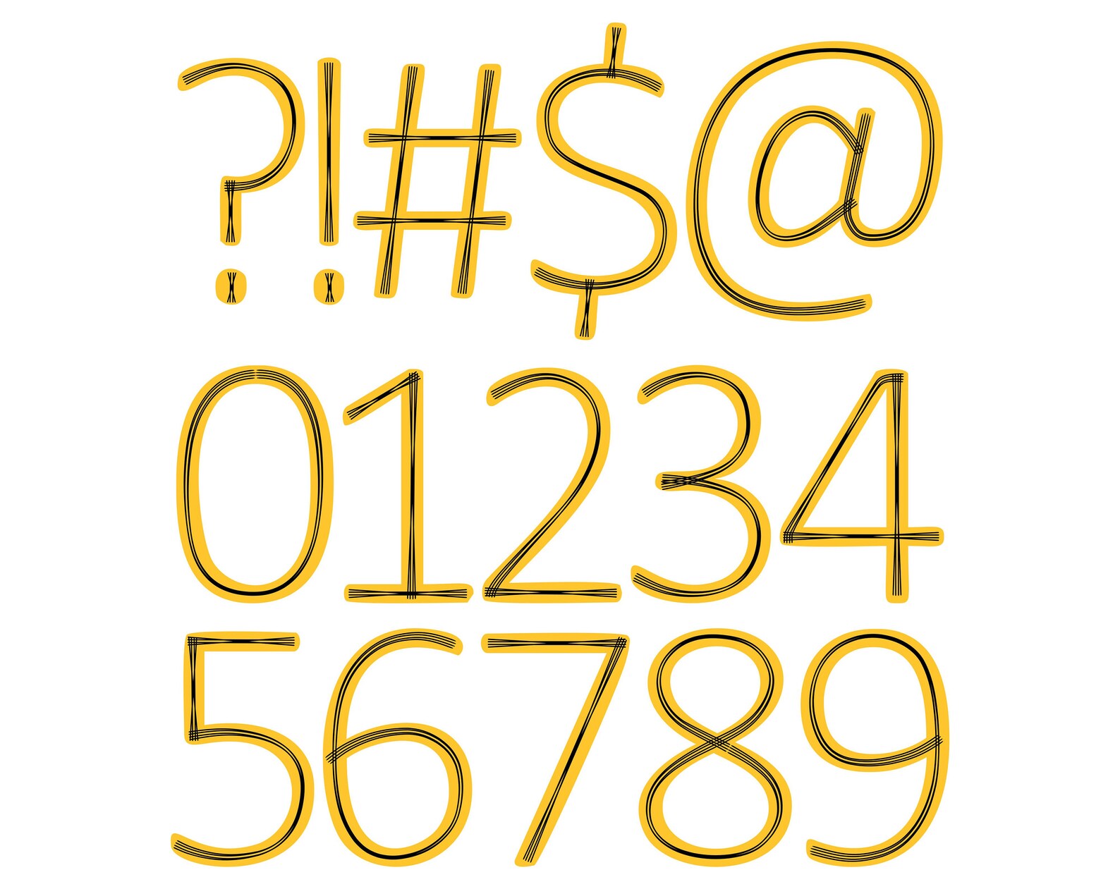 Boho Rainbow Digital Doodle Alphabet Scribble PNG in 5 Colors - Etsy