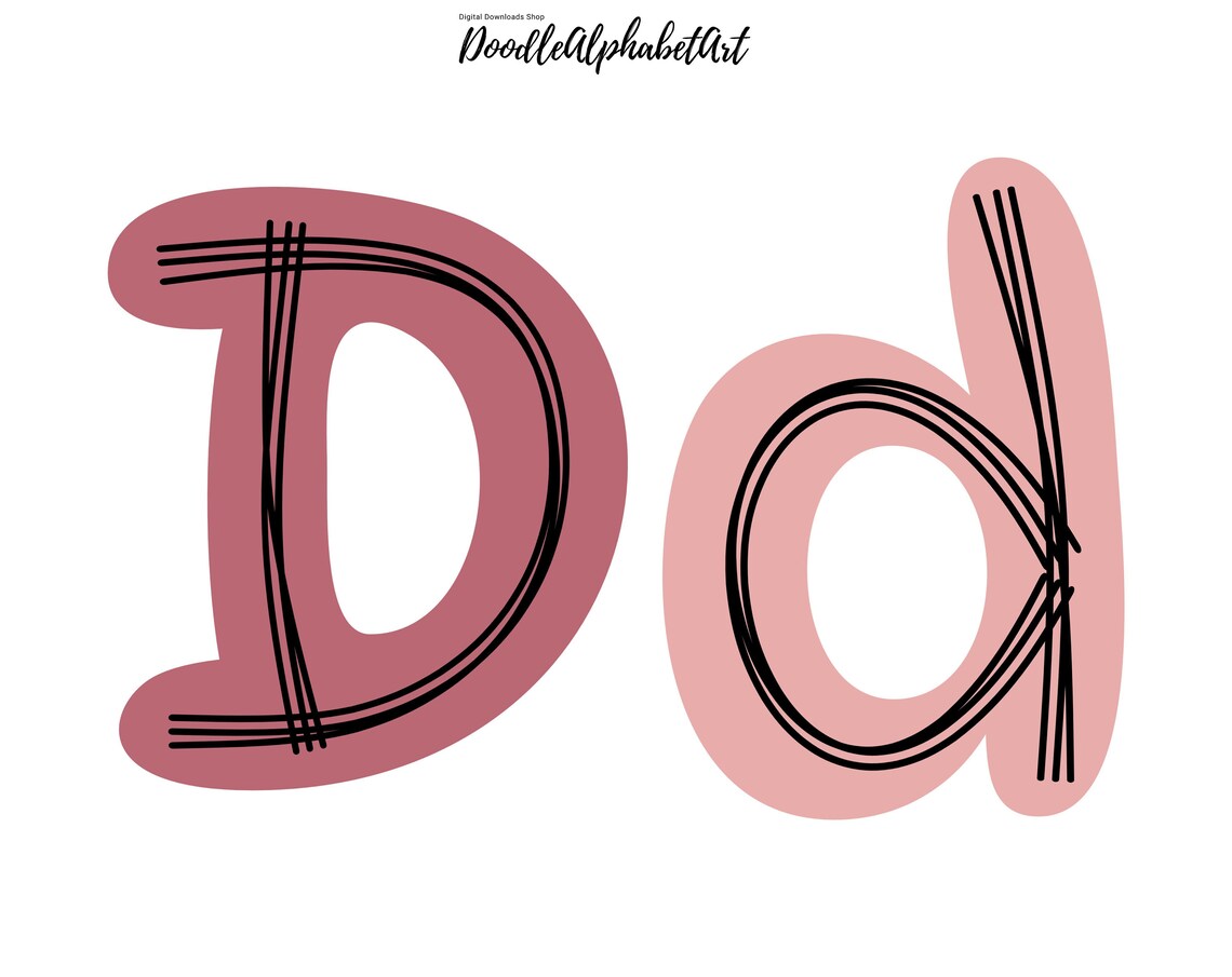 Boho Scribble Letters PNG 5 Alphabet Set Boho Doodle - Etsy