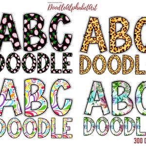 Mega Alphabet PNG Bundle Sets of Hand Drawn Digital Doodle Print ...