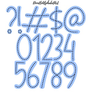 Dotted Line Alphabet Letters PNG Bundle, 8 Alpha Set, Pastel Color ...