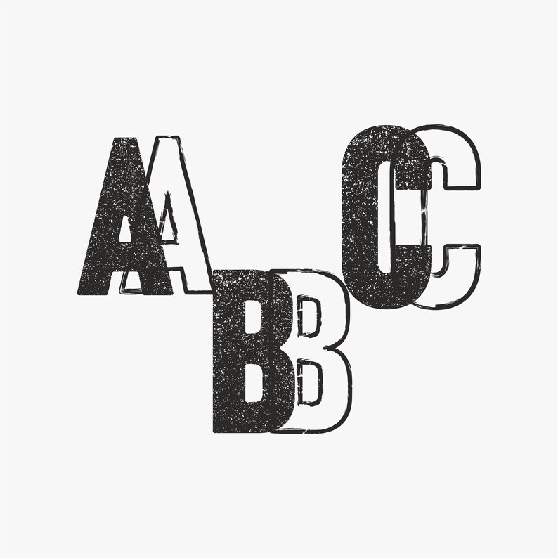 Grunge Alphabet Distressed Font PNG SVG and EPS Distressed - Etsy