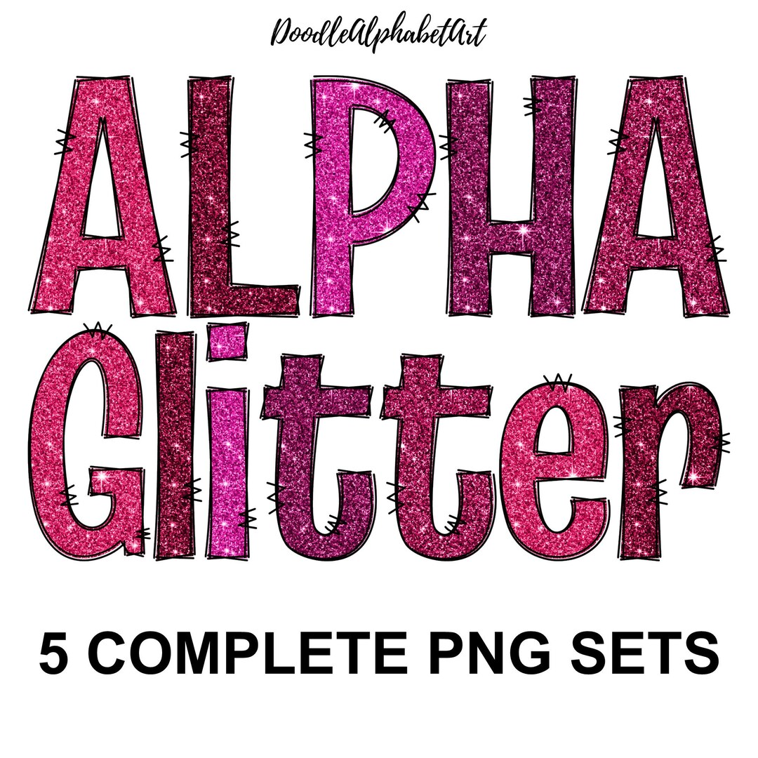 Valentine's Glitter Alphabet Letters PNG Set | Red Shades | Digital ...