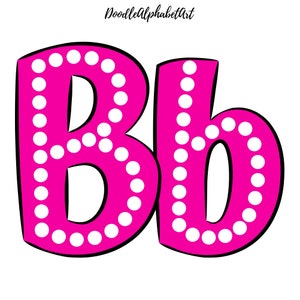 Polka Dot Alphabet PNG Bundle, Bright Color, 5 Alpha Sets, Uppercase ...