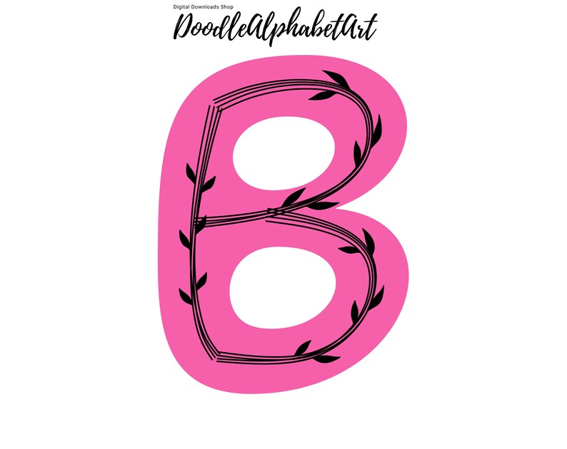 Scribble Letters PNG 5 Alphabet Sets Doodle Spring Floral - Etsy