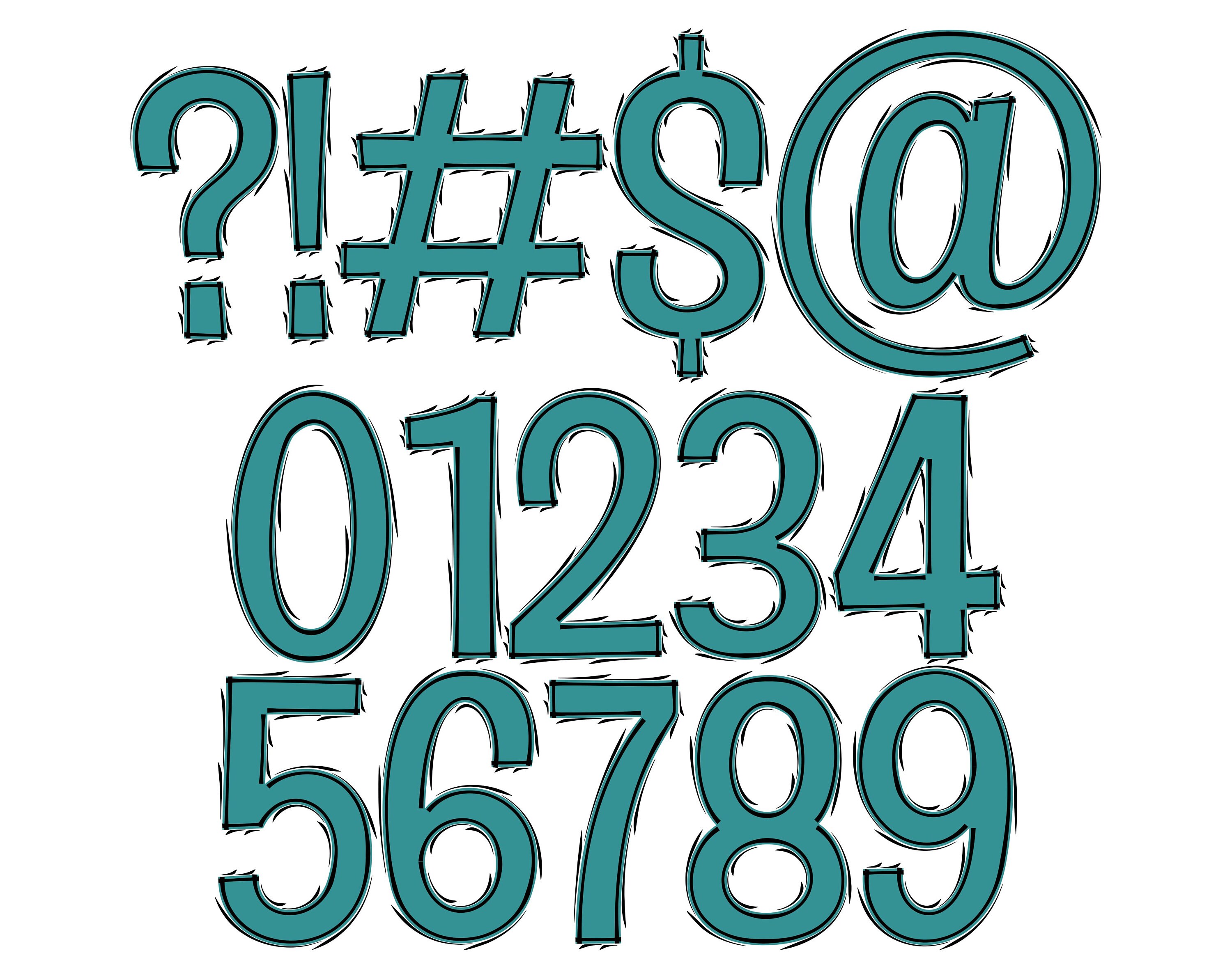 Boho Doodle Alphabet PNG Bundle: Wave Outline Letters (digital Download ...