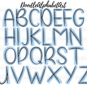 Scribble Letters PNG in 5 Pastel Candy Color Palette, A Digital Hand ...