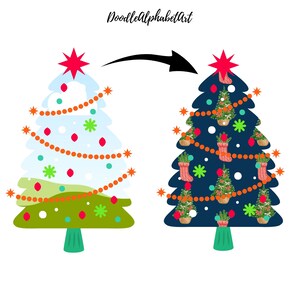 Editable Christmas Tree Canva Frames Collection, Hand Drawn Canva Frame ...