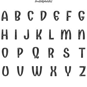 Editable Scribble Combo Alphabet SVG PNG Bundle, Fill With Your Own ...