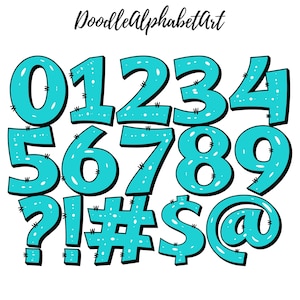 Doodle Font Alphabet PNG Bundle Feat. White Bubble and Bright Color ...