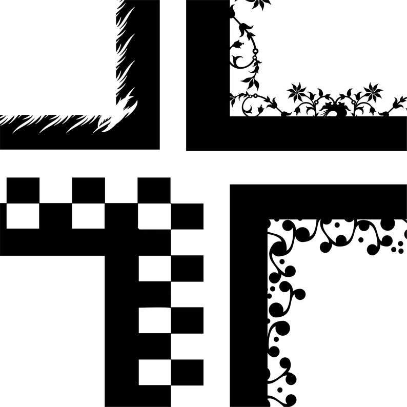 Black Border Frame Bundle PNG SVG EPS Pdf 20 Square Rectangle - Etsy