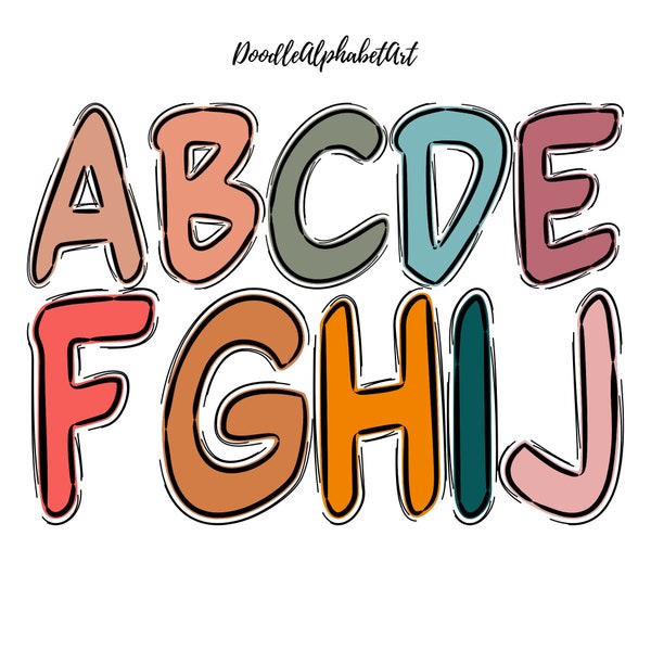 Doodle Alphabet - Etsy