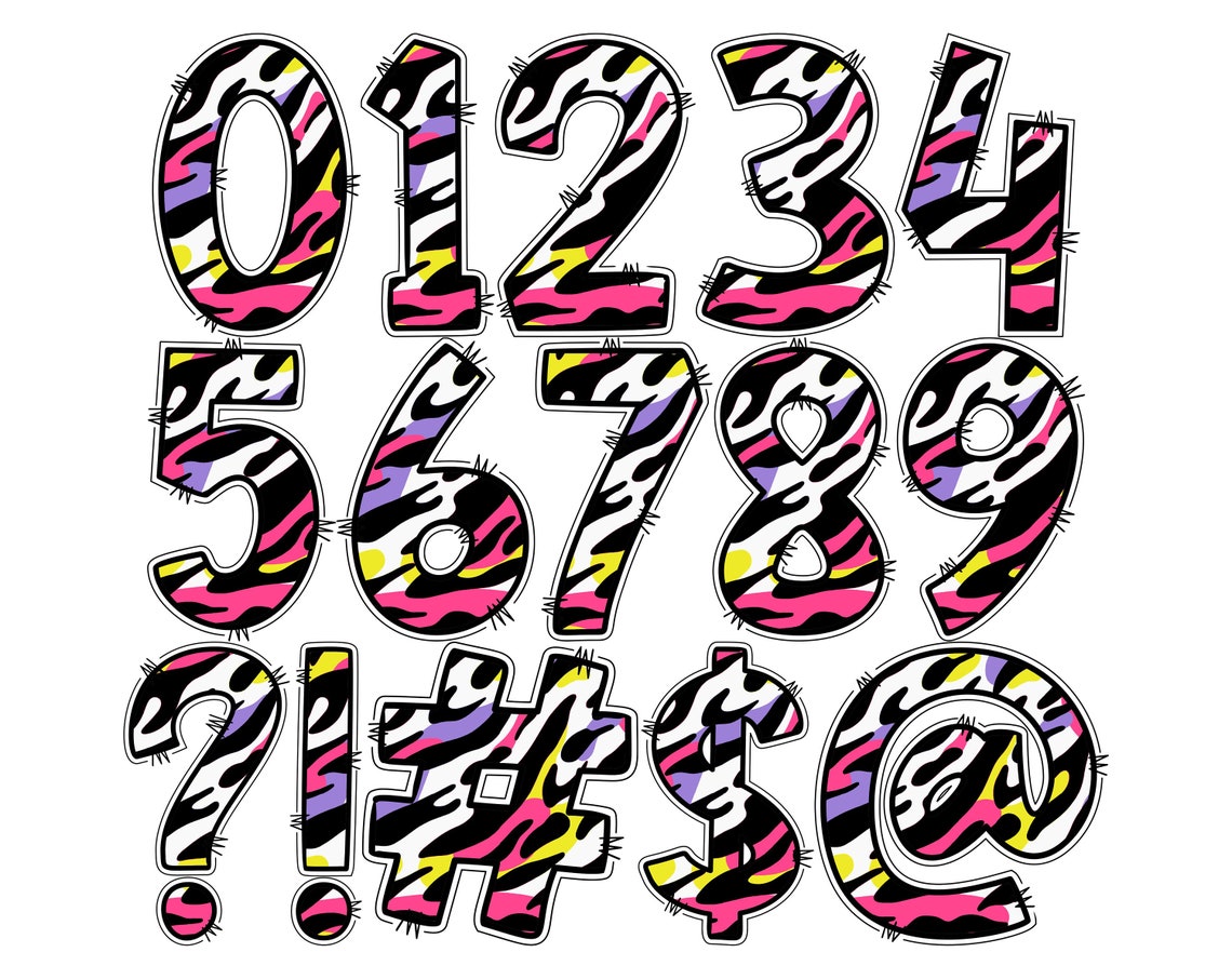 Bright Animal Tiger Color Alphabet Digital Letters PNG Hand - Etsy