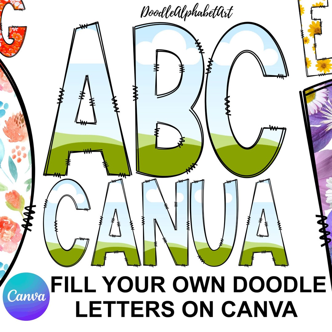 Letters Canva Frame Template Fill Your Own Letters Easy Drag Etsy
