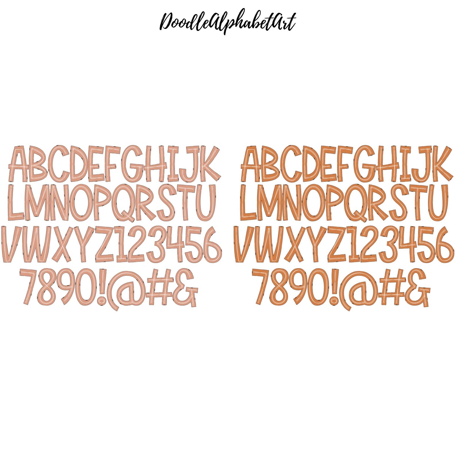 Boho Scribble Alphabet PNG Bundle: Bohemian Color Letters (digital ...
