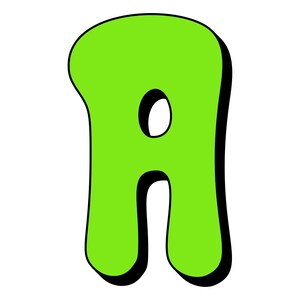 Retro Bright Alphabet Set Letters Png in 5 Colors, Retro Bright Color ...