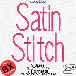 Zen Loop Satin Stitch Embroidery Font: 5 Sizes, BX Files (digital ...
