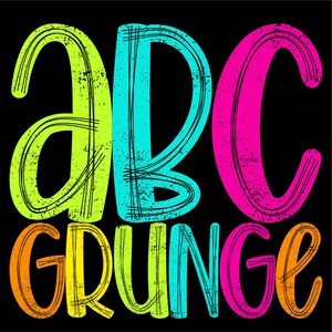 Vibrant Distressed Alphabet PNG Bundle for Creative Projects, Grunge ...