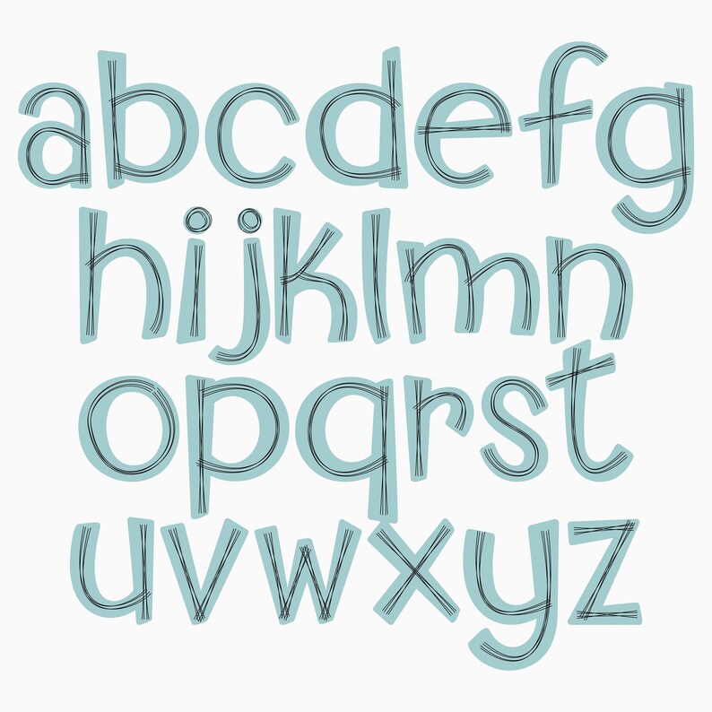 Scribble Letters Png in 5 COLORS Boho Doodle Alphabet Digital - Etsy