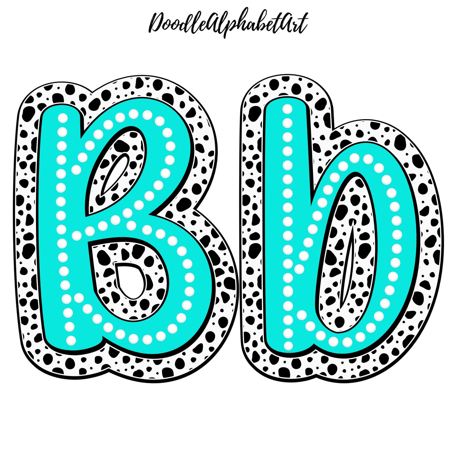 Dalmatian Spots Alphabet PNG Bundle: Bright Polka Dot Letters (digital ...