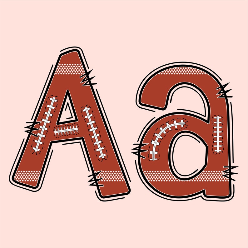 American Football Doodle Alphabet Letters PNG Bundle - Etsy