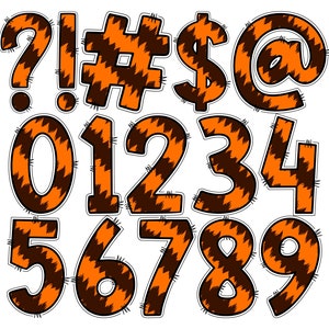 Tiger Stripe Skin Animal Digital Alphabet Letters PNG, Hand Drawn ...