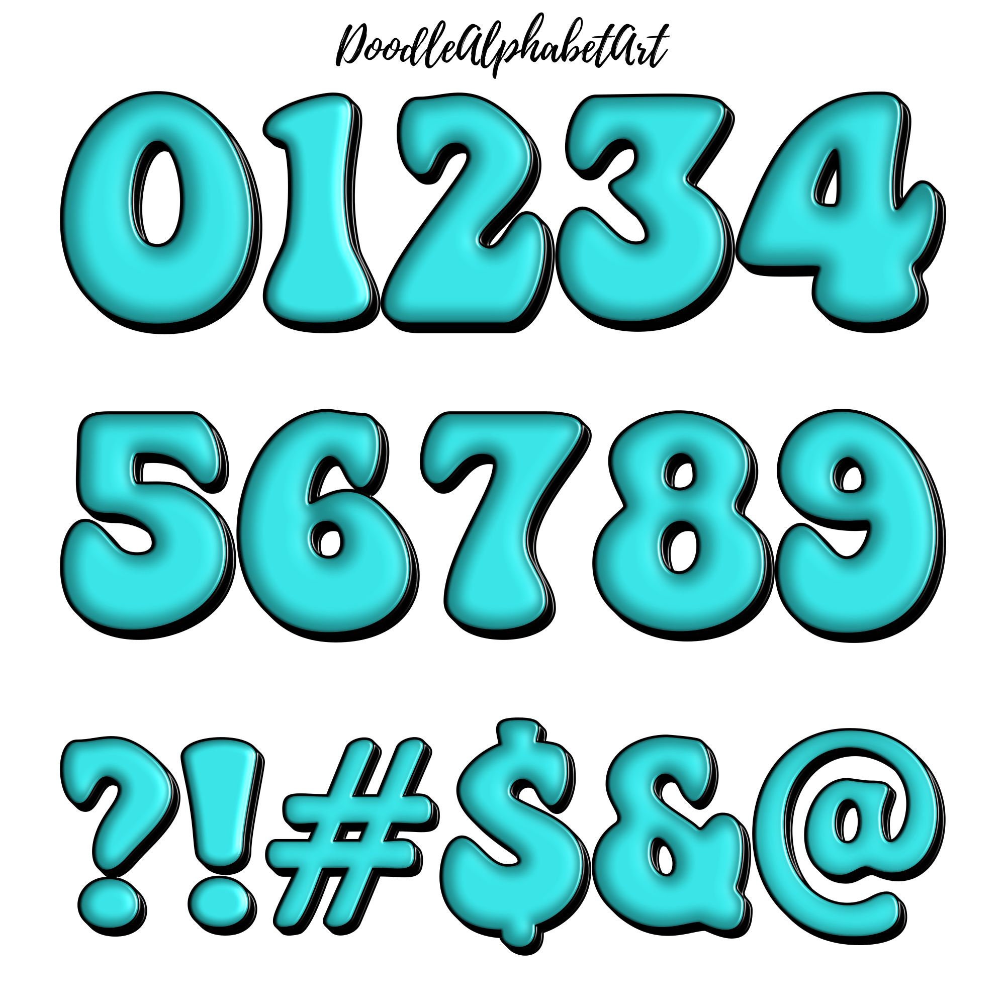 3D Retro Rainbow Alphabet PNG: Groovy Bubble Letters (5 Alpha Sets) - Etsy