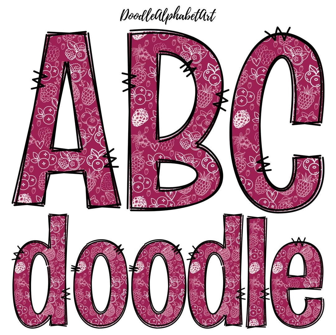 Cherry Berry Fruit Alphabet Valentine's Day PNG Letters & Numbers ...