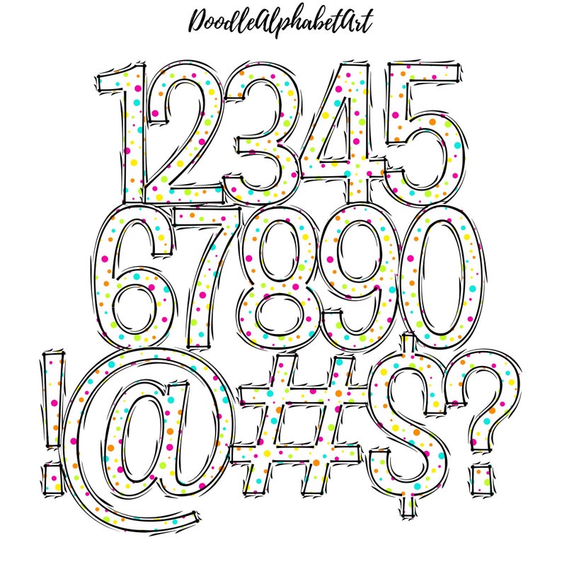Doodle Dots Alphabet PNG Bundle: Playful Spot Letters (digital Download ...