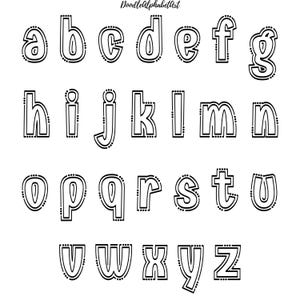 Blank & Transparent Background Alphabet Doodle SVG, Lines and Dots ...