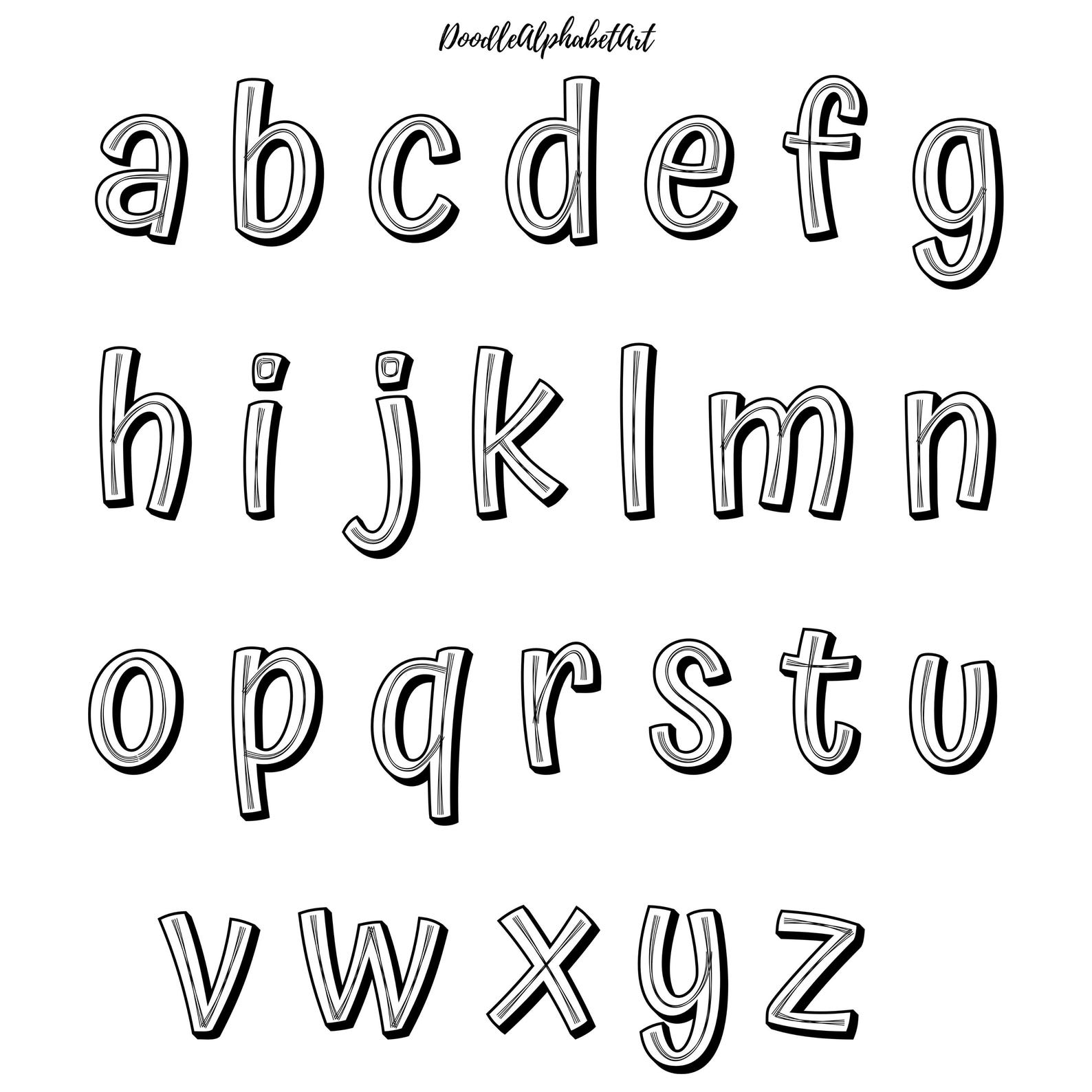 Layered Scribble Alphabet SVG Bundle: Fillable Varsity Letters (digital ...