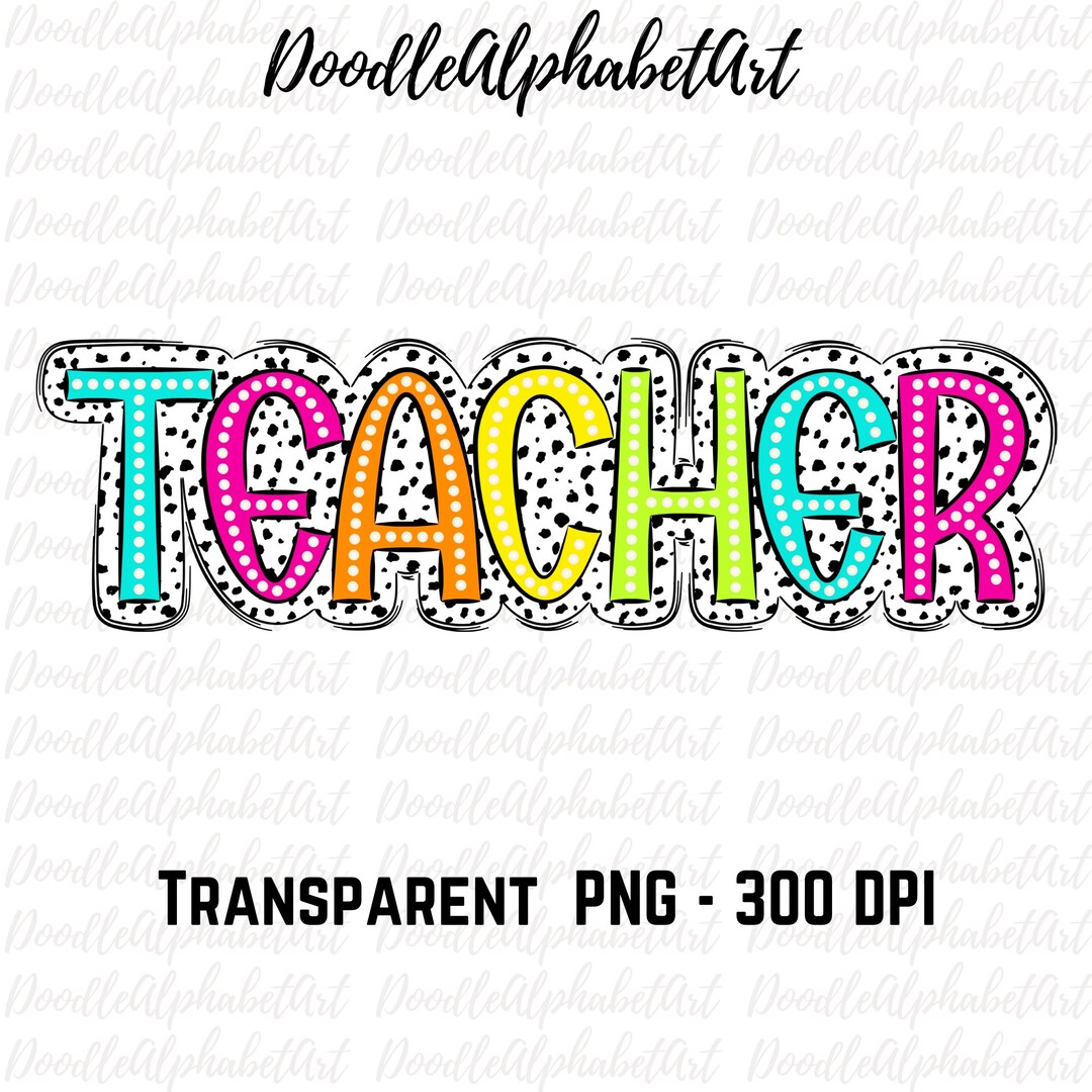 Teacher PNG Design: Dalmatian Polka Dot Letters (digital Download) - Etsy