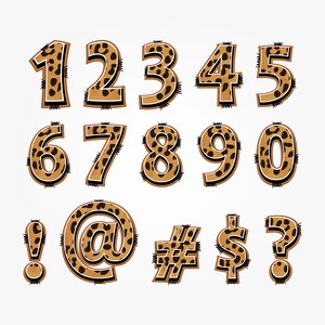 Leopard Print Doodle Digital Alphabet Letters Transparent Pngs, Hand ...