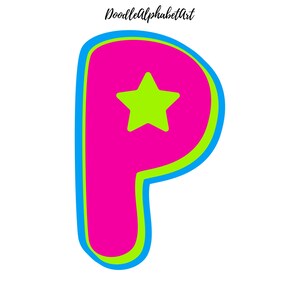 Poppy Alphabet PNG Bundle, Vibrant Bright Funky Letters Alphapack ...