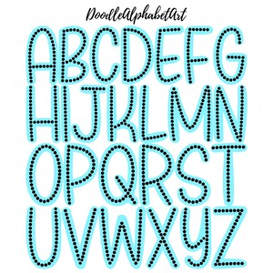 Black Dots Alphabet PNG Bundle, Pastel Color Palette, 8 Alpha Sets ...