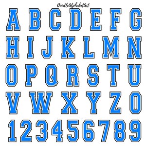 Kids Sports Jersey Alphabet PNG: Colorful Varsity Letters (digital ...