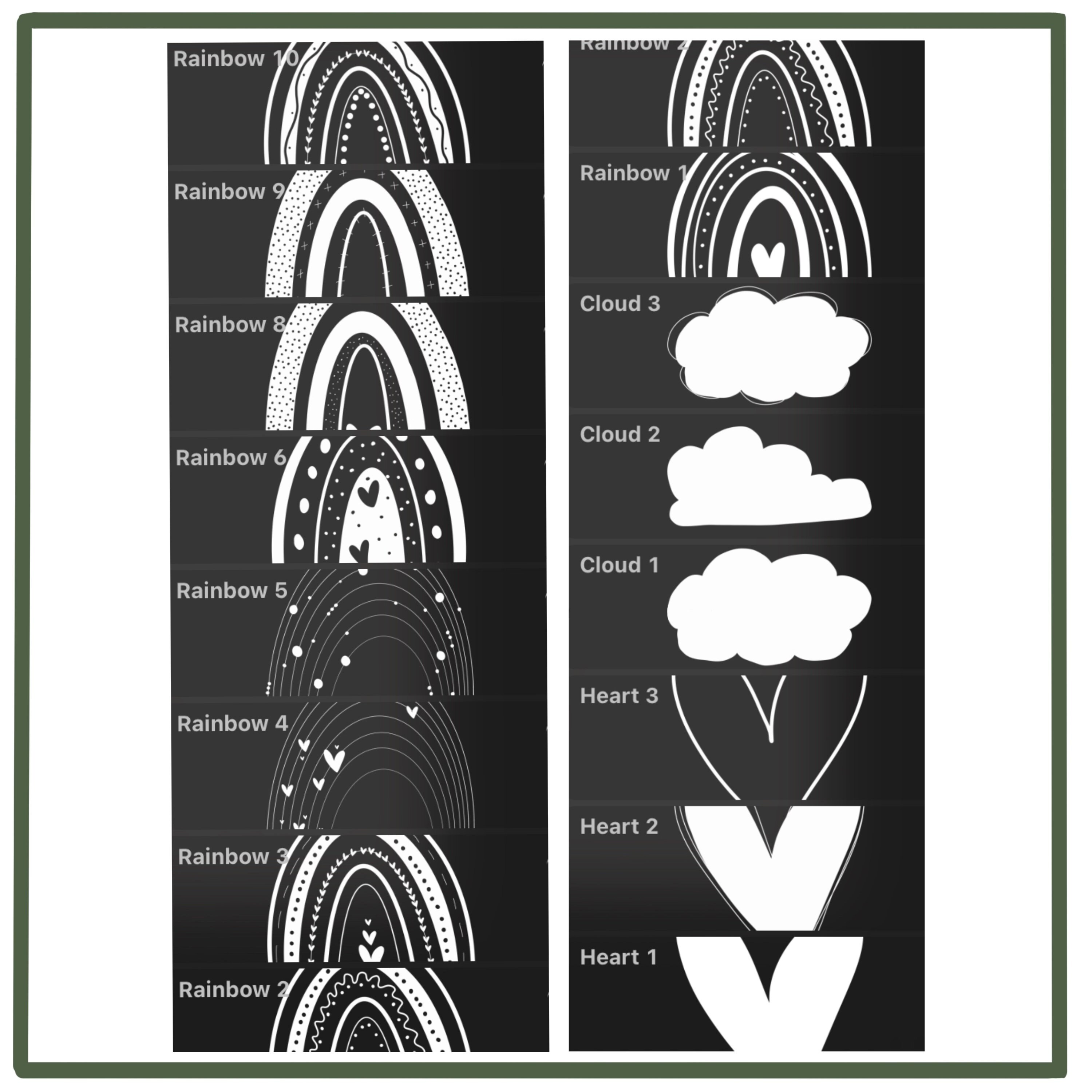 Boho Rainbow Procreate Stamps . Procreate Rainbows . Procreate Stamps ...