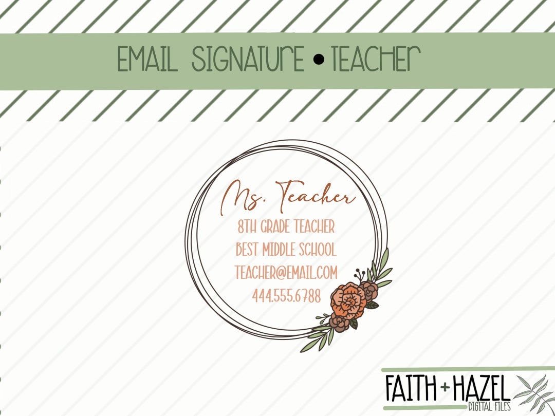 Personalized Email Signature * Flower * Floral * Frame * Elementary ...