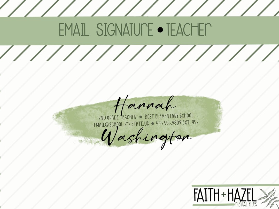 Personalized Email Signature * Elementary * High * Middle * Teacher - Etsy