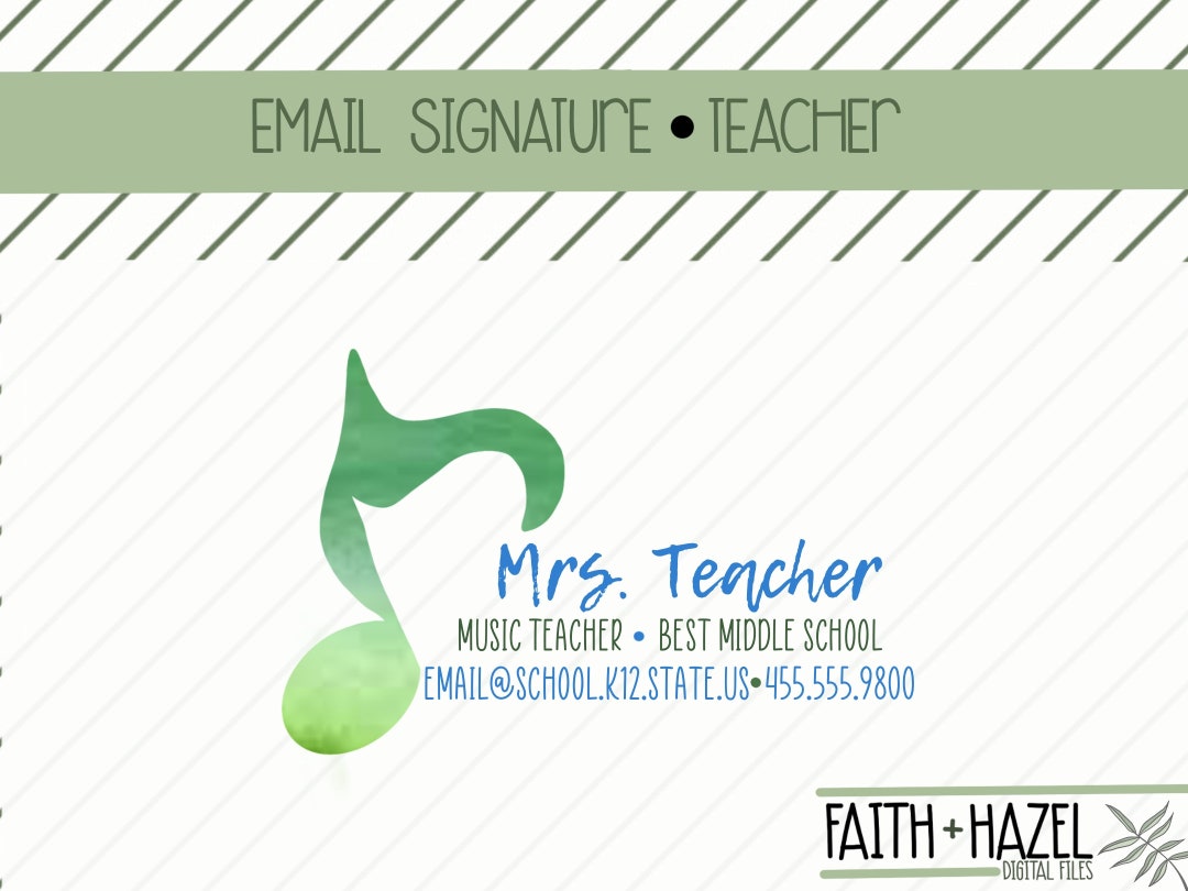 Personalized Email Signature * Music * Elementary * Middle * High ...