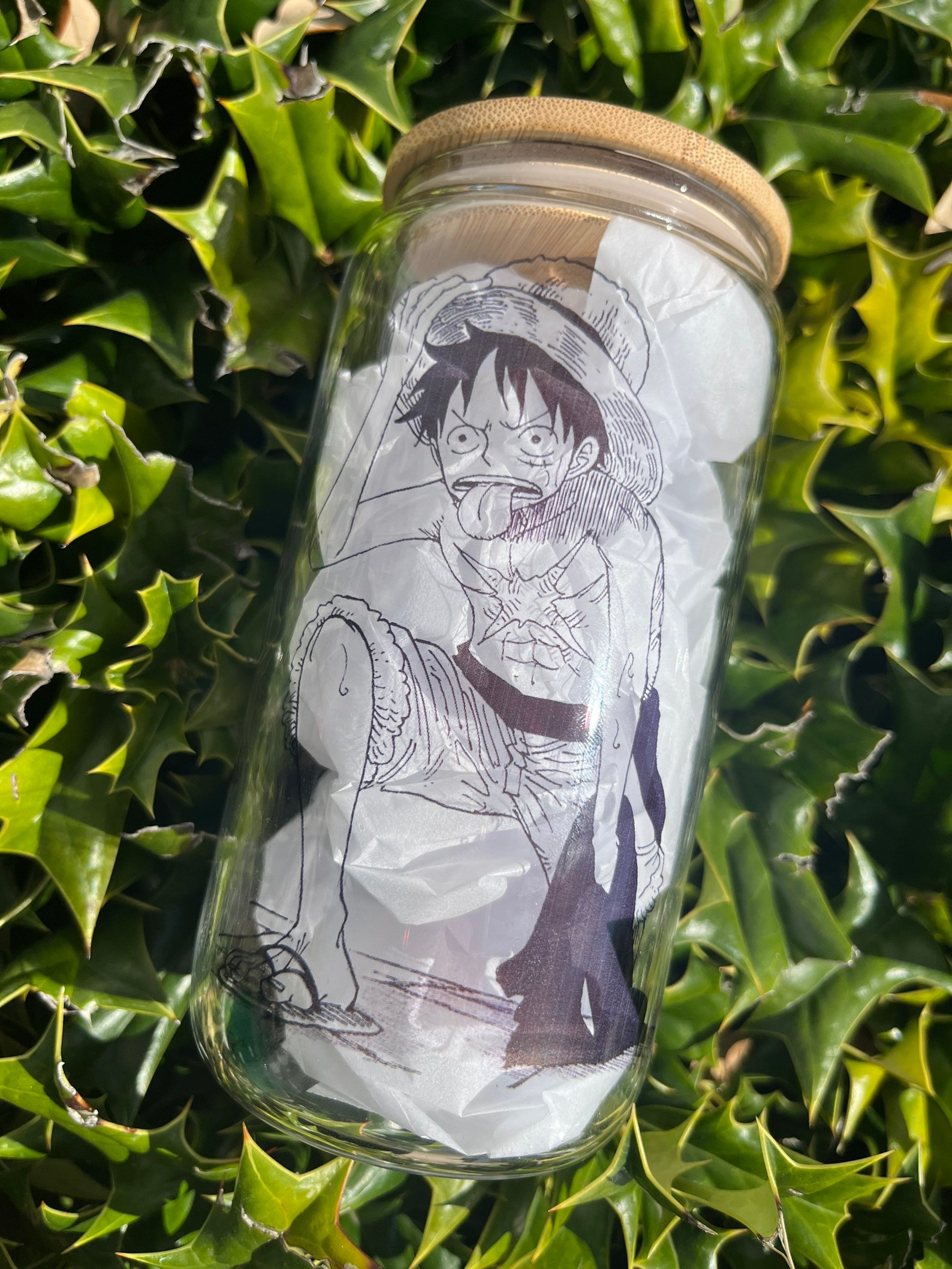 One Piece Luffy - Black Outline 16oz Clear Tumbler - Etsy