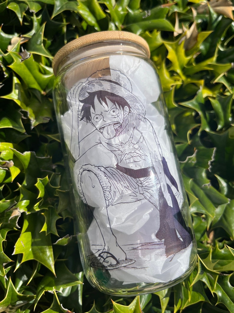 One Piece Luffy - Black Outline 16oz Clear Tumbler - Etsy