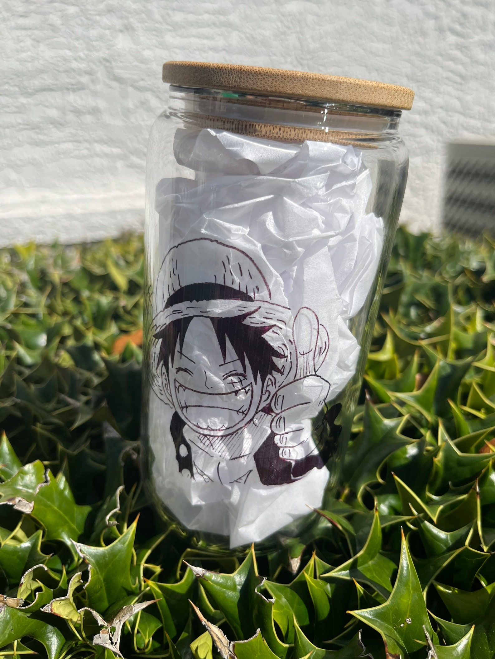 One Piece Luffy - Black Outline 16oz Clear Tumbler - Etsy