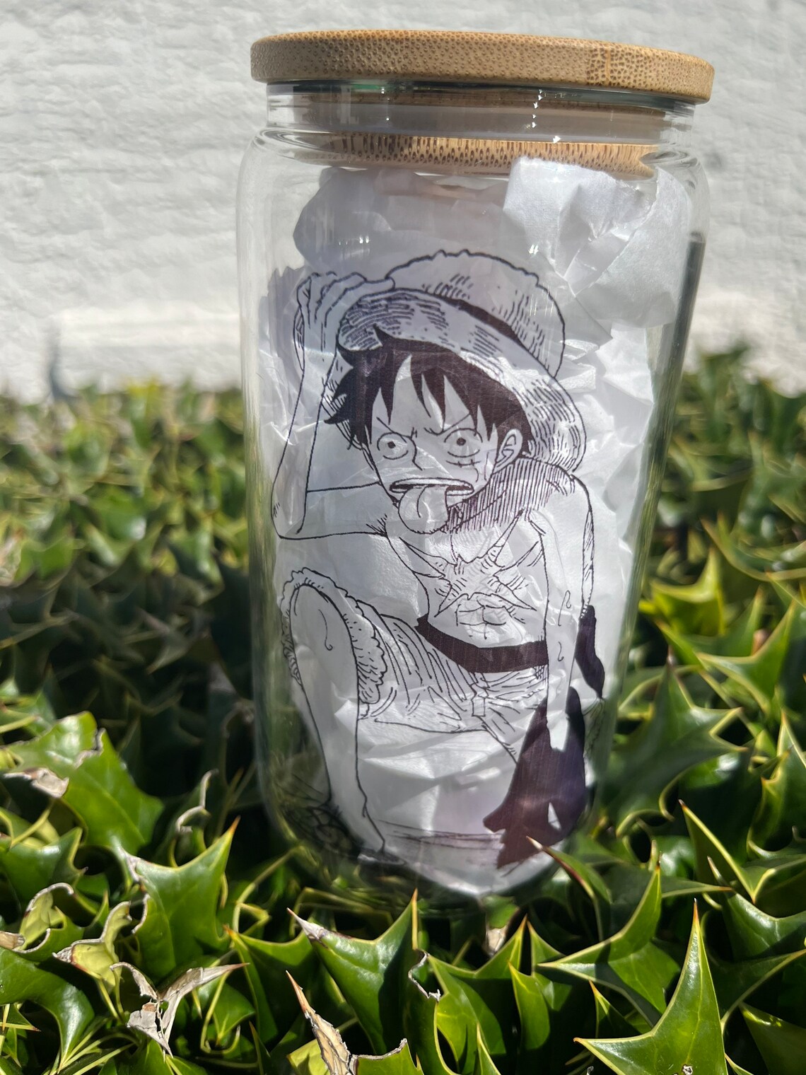 One Piece Luffy Black Outline 16oz Clear Tumbler - Etsy
