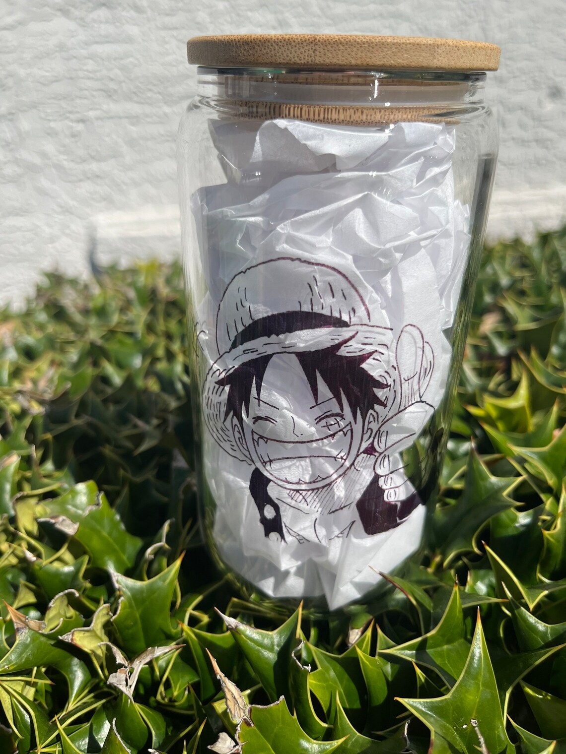 One Piece Luffy Black Outline 16oz Clear Tumbler - Etsy