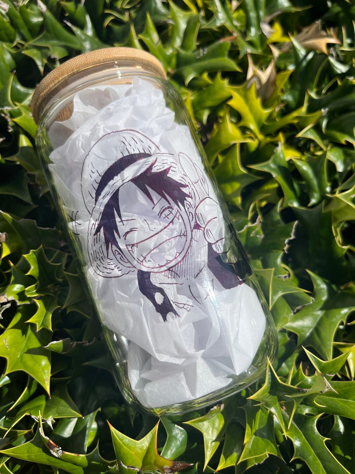 One Piece Luffy Black Outline 16oz Clear Tumbler - Etsy