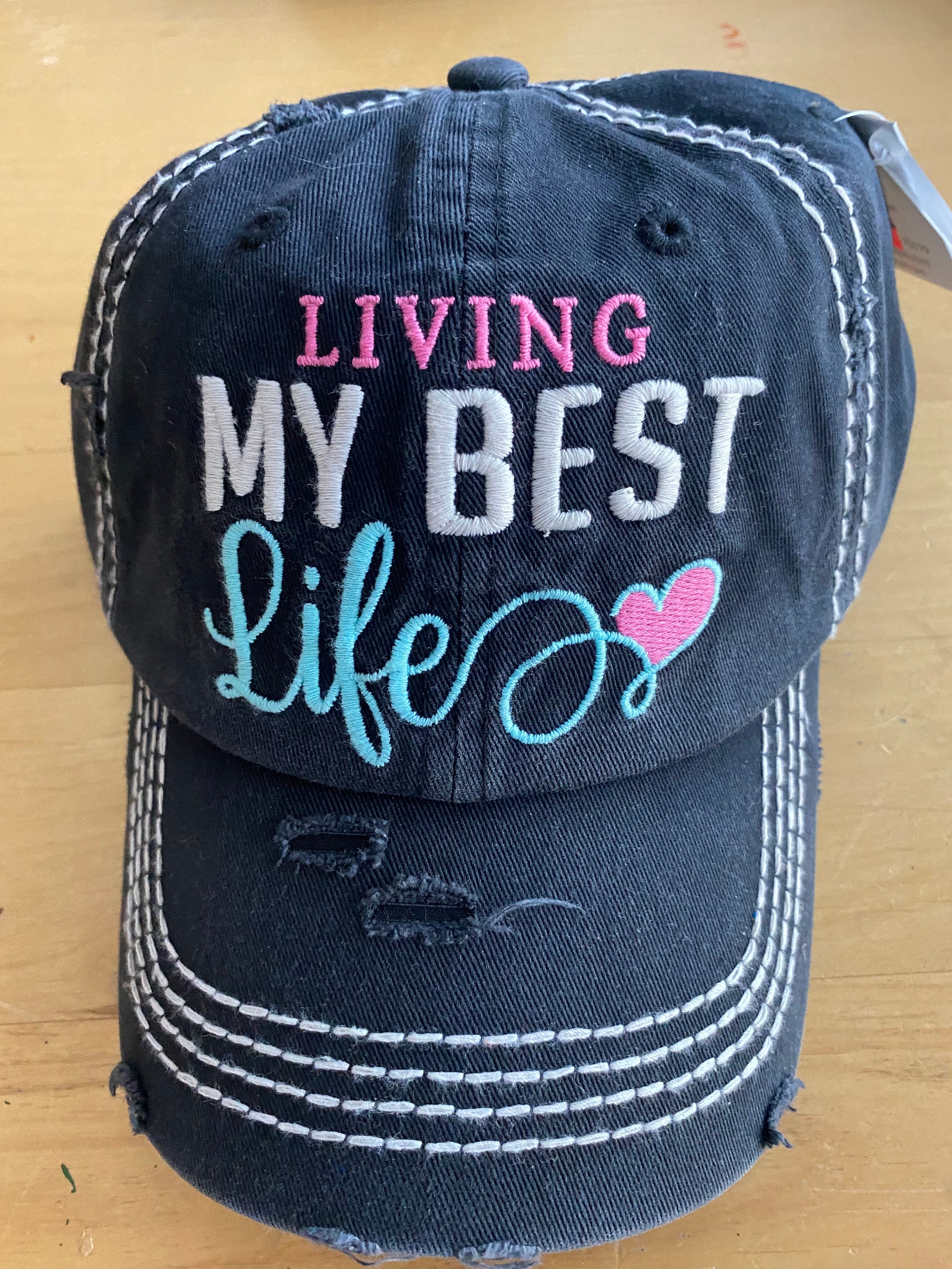 Distressed Graphic Baseball Cap: Butterfly, Camper, Kind - Cotton ...
