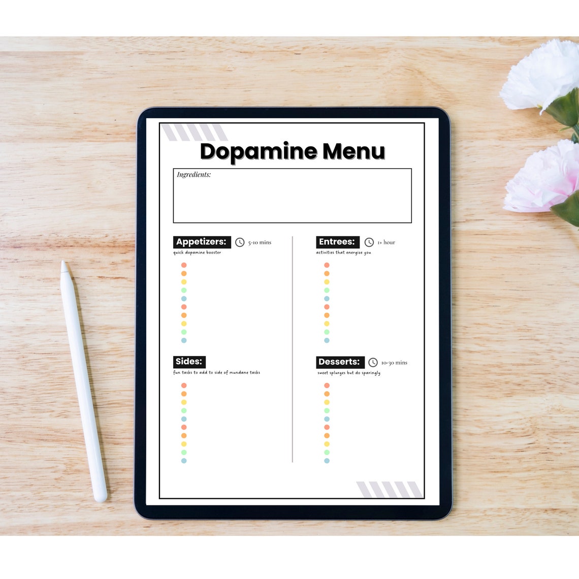 Dopamine Menu: ADHD Planner, Self-care Resource (digital Printable ...