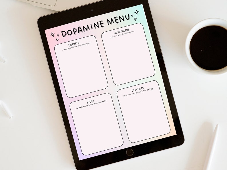Dopamine Menu: ADHD Planner, Self-care Resource (digital Printable) - Etsy